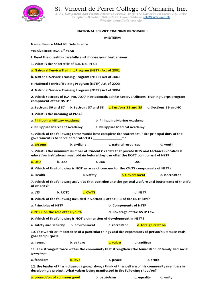 NSTP Midterm Exam | PDF | Fires | Air Pollution