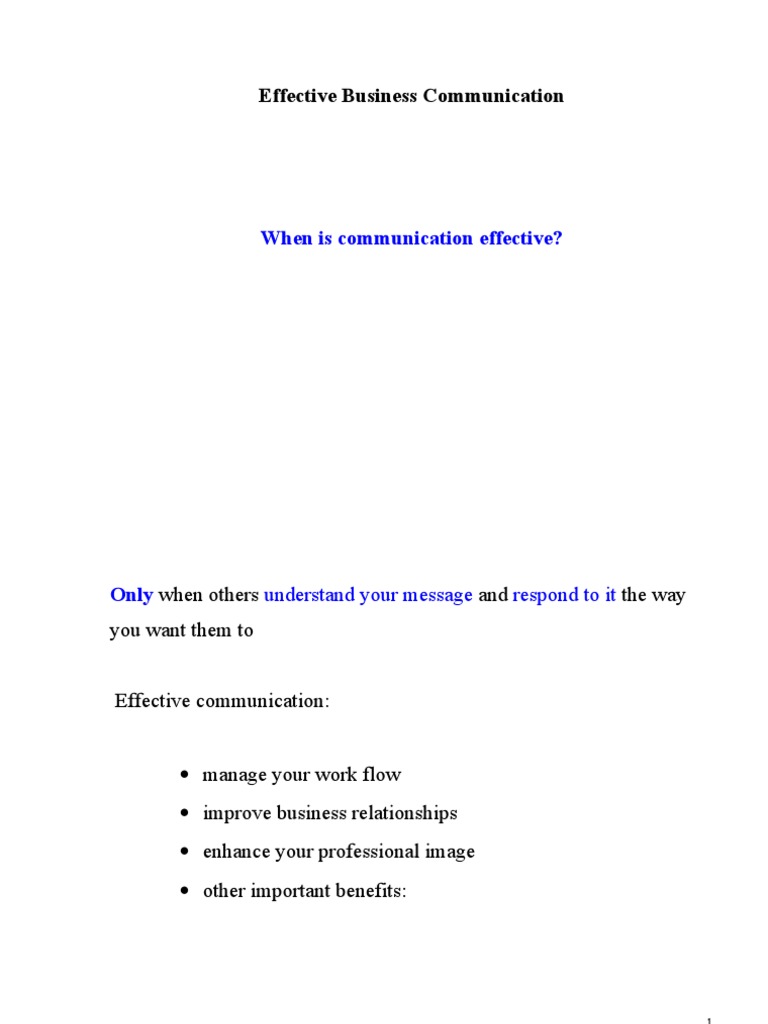 Mastering Effective Business Communication | PDF | Communication ...