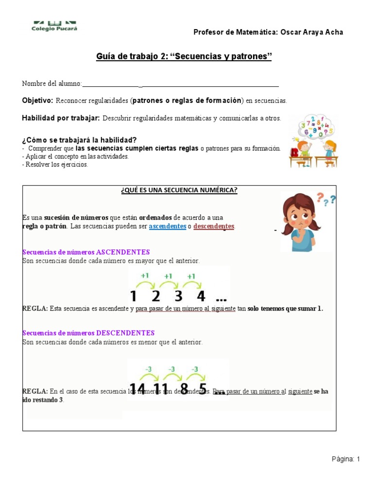 GUIA PATRONES 5° Básico | PDF | Secuencia GUIA PATRONES 5° Básico | PDF | Secuencia
