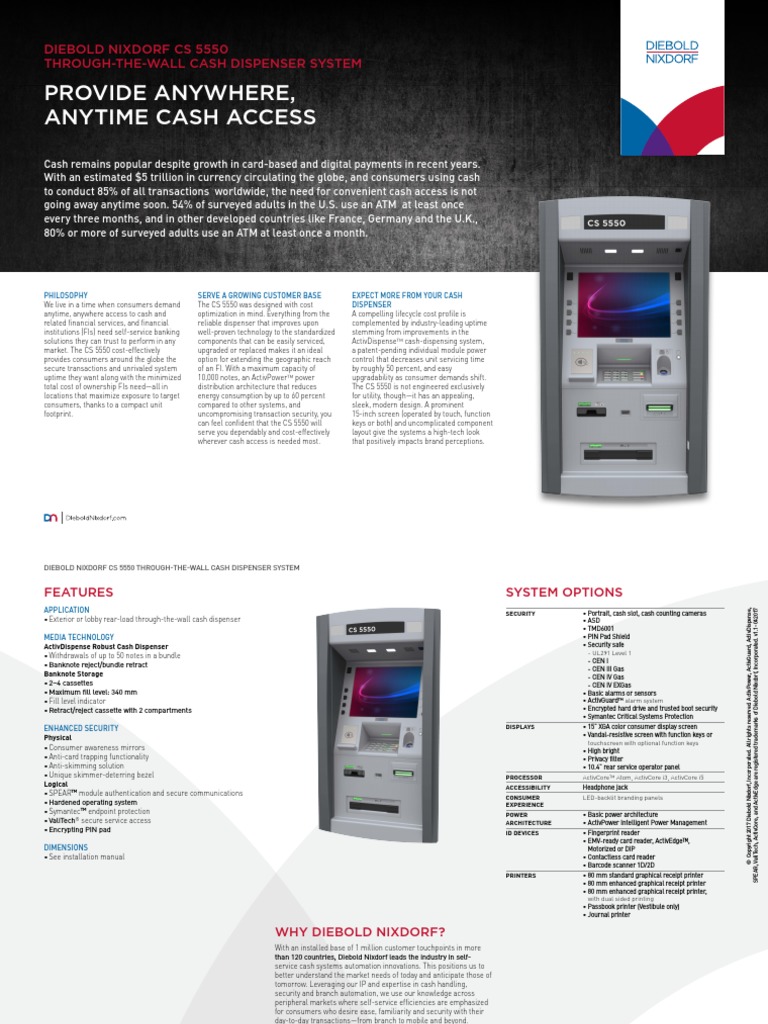 DN ProductCard CS5550 A4 Landscape FA US | PDF | Automated Teller ...