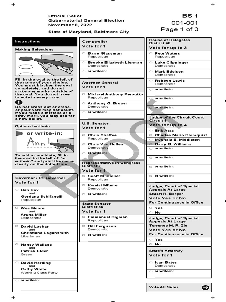 Sample Ballot For Baltimore City | PDF | Arrest | Jury Trial