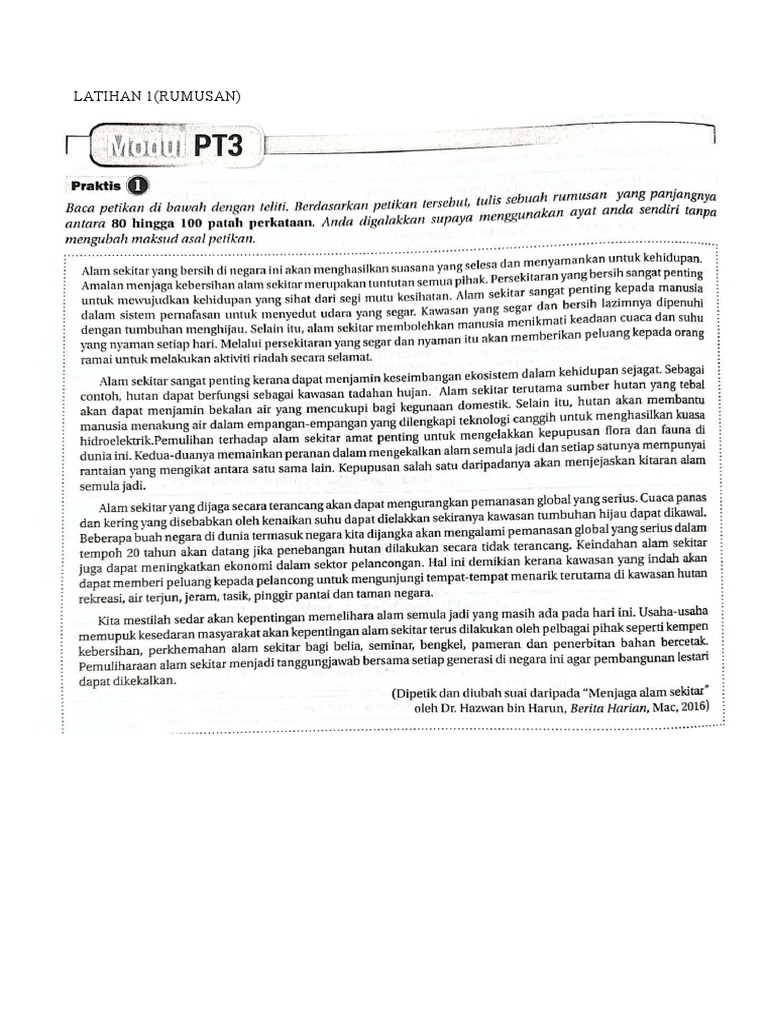Latihan 3 (Rumusan PT3) | PDF