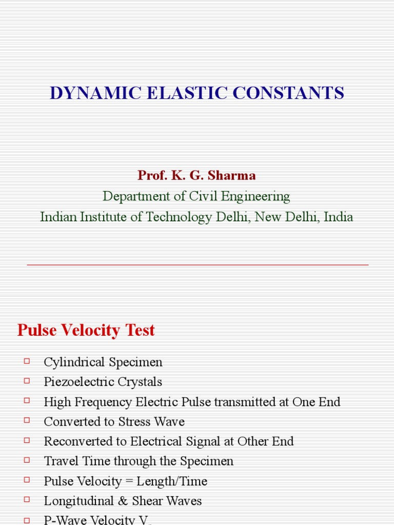 L14 - Dynamic Elastic Constants | PDF | Rock (Geology) | Stress (Mechanics)