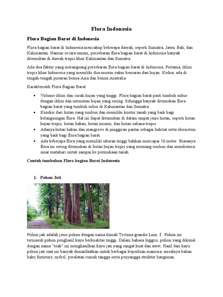 Flora Bagian Barat Di Indonesia | PDF