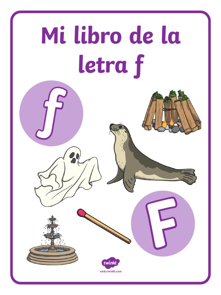 Mi Libro de La Letra F | PDF | Colación | Ortografía