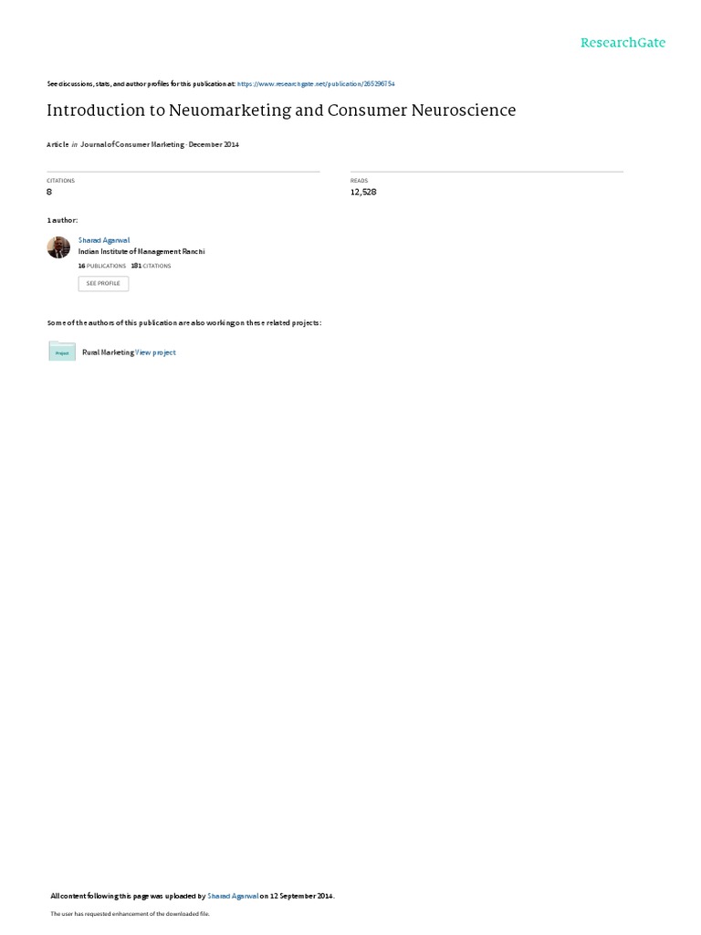 Introduction To Neuro Marketing and Consumer Neuroscience | PDF ...