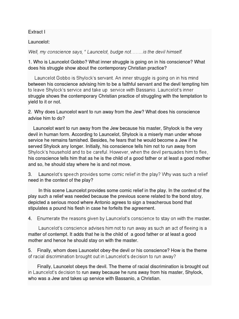 Act 2 Scene 2 Merchant of Venice | PDF | The Merchant Of Venice