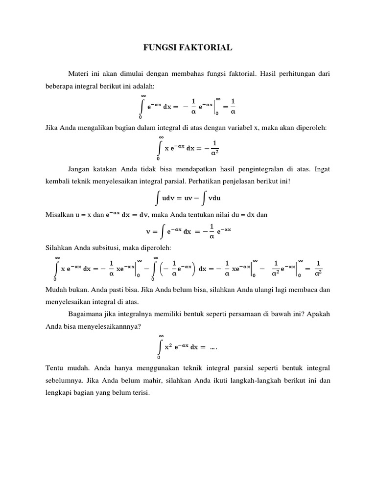 Handout Fungsi Faktorial | PDF