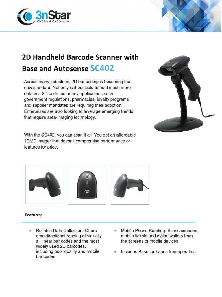 SC402 | PDF | Barcode | Image Scanner