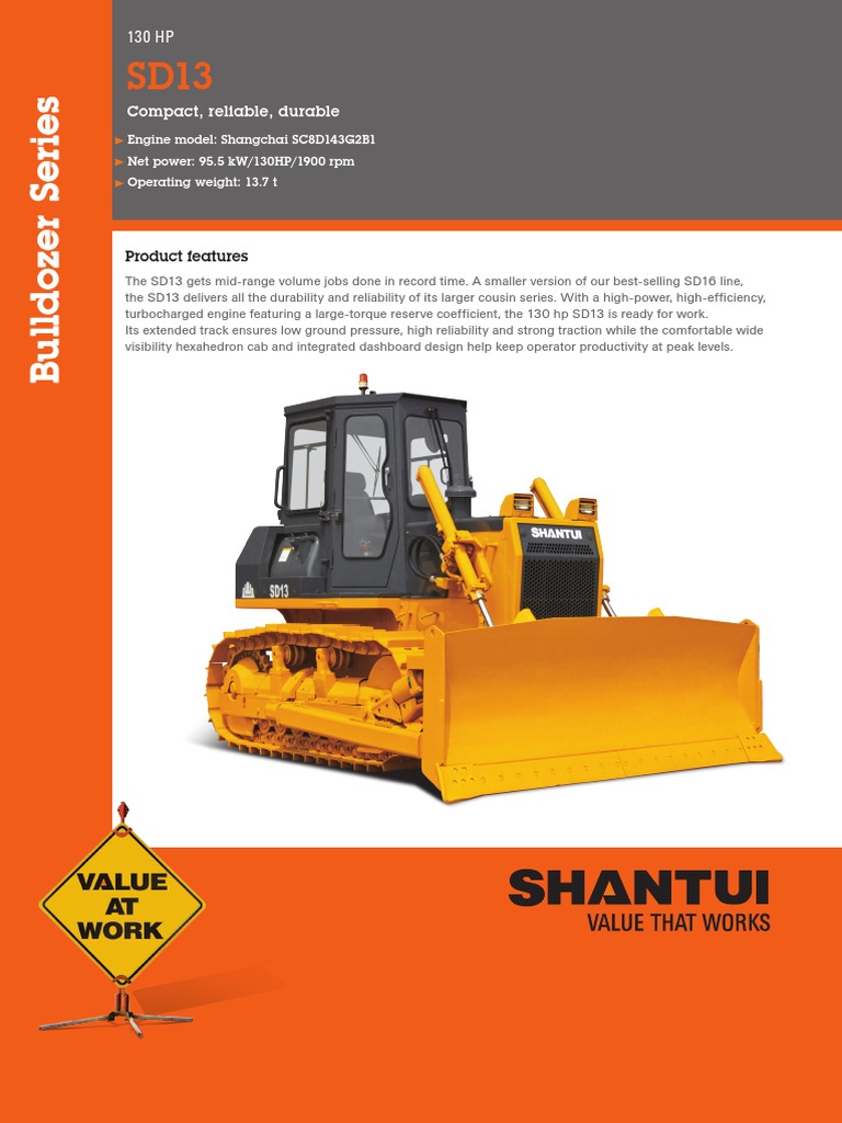 Compact and Reliable: Product Specifications and Features of the 130 HP SD13 Bulldozer | PDF ...