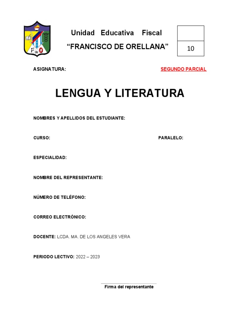 Lengua Carátula 2do Parcial | PDF