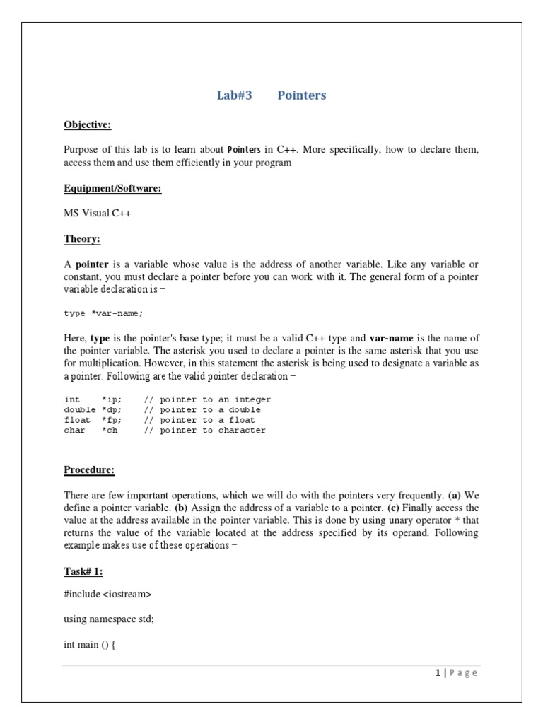Lab 3 Dsa Pdf Pointer Computer Programming Integer Computer Science