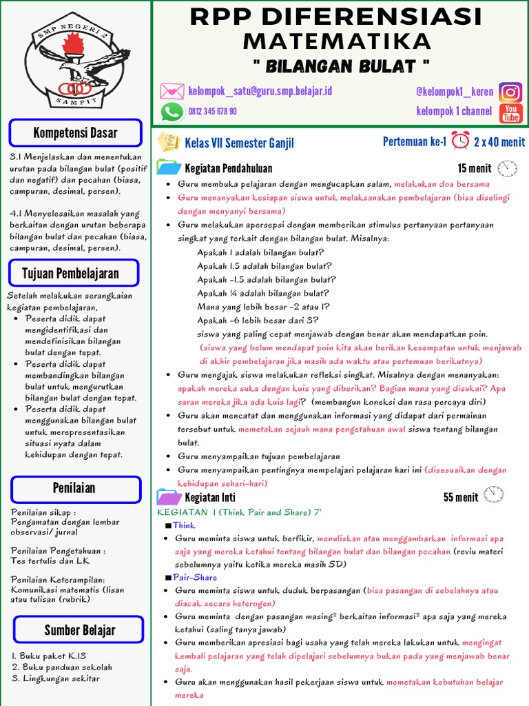 RPP Diferensiasi (Kegiatan CGP Angkatan 4) | PDF | Karier & Perkembangan
