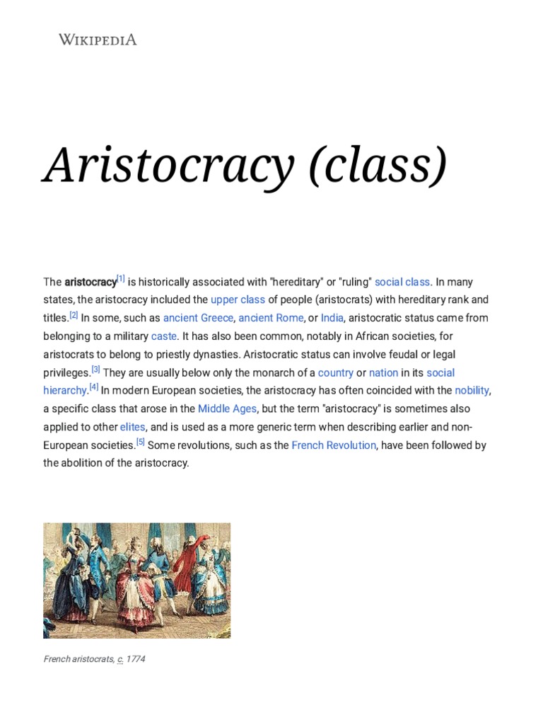 Aristocracy (Class) | PDF