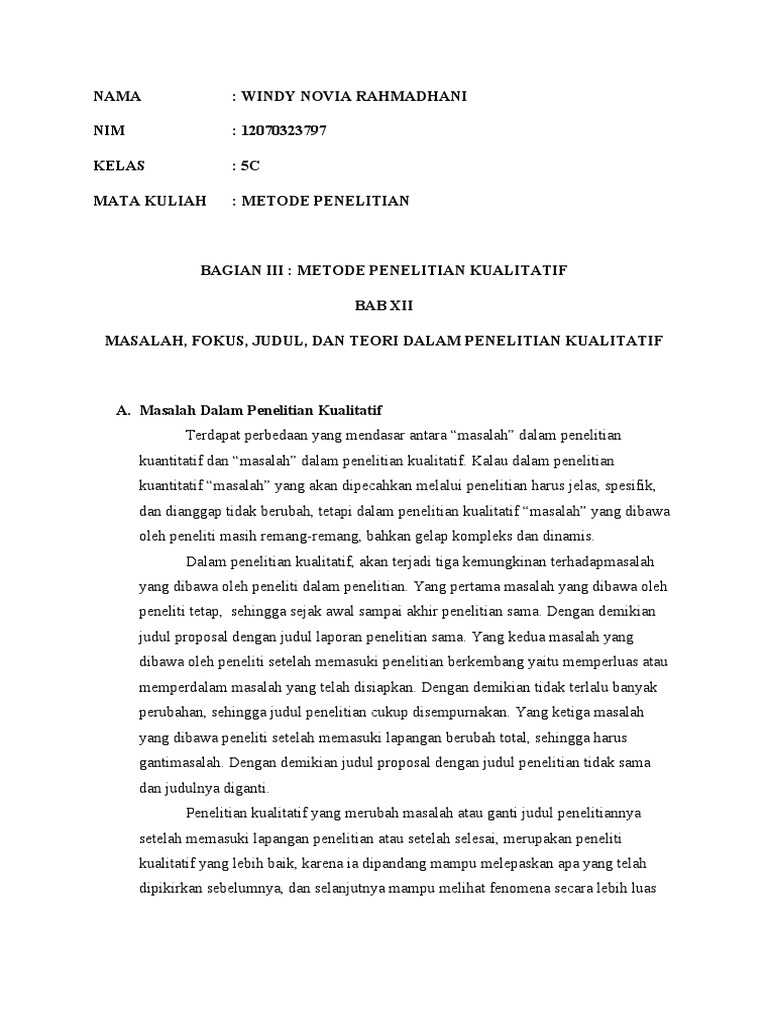 Resume Metopel Bagian Iii Dan Iv | PDF