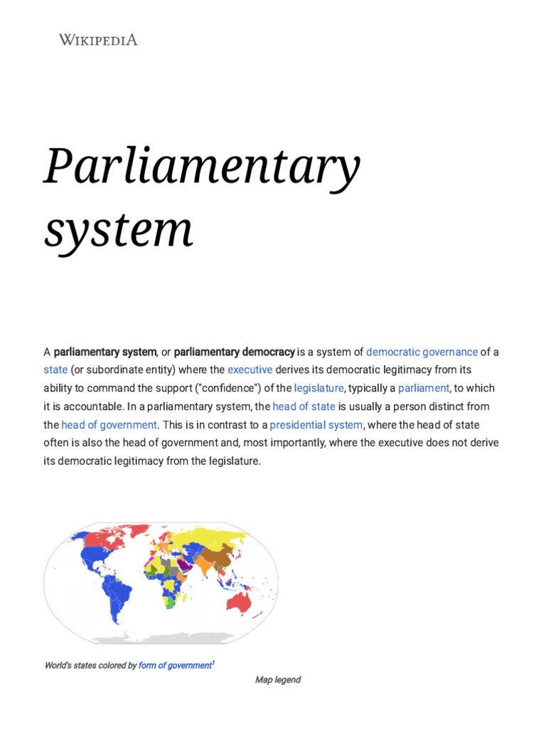 Parliamentary System | PDF | World Politics | Parliamentary System