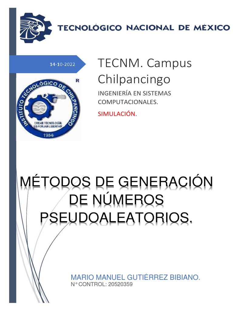 Métodos de Generación de Números Pseudoaleatorios | PDF ...