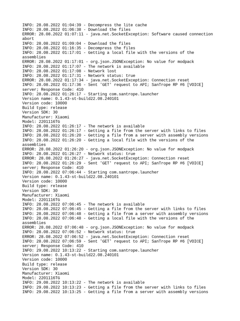 Launcher Logs | PDF | Json | Server (Computing)