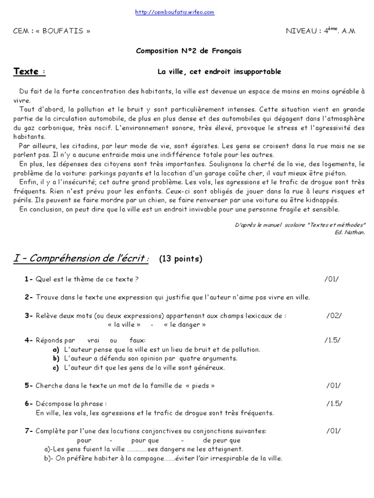 Exercices de français 4ème avec corrigés | PDF | Dictionnaire | Oiseaux