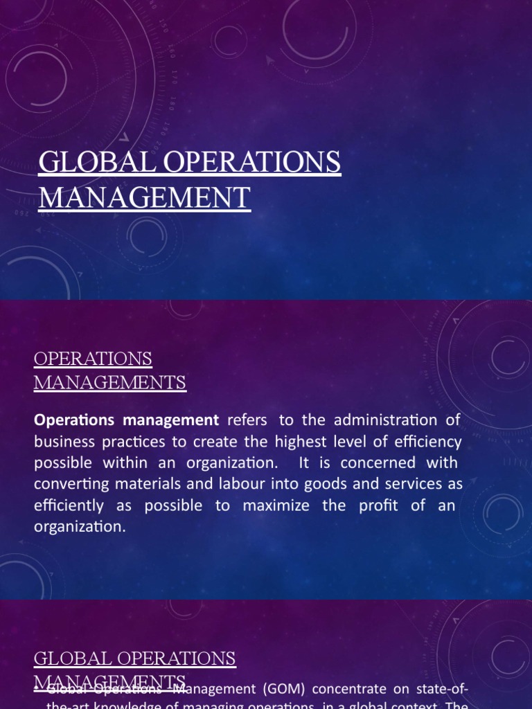 Global Operations Management | PDF | Logistics | Strategic Management