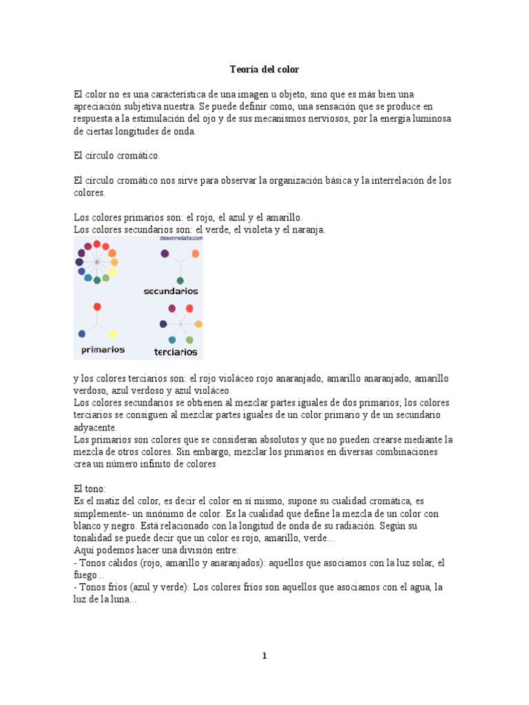 2.teoría Del Color | PDF | Color | Amarillo