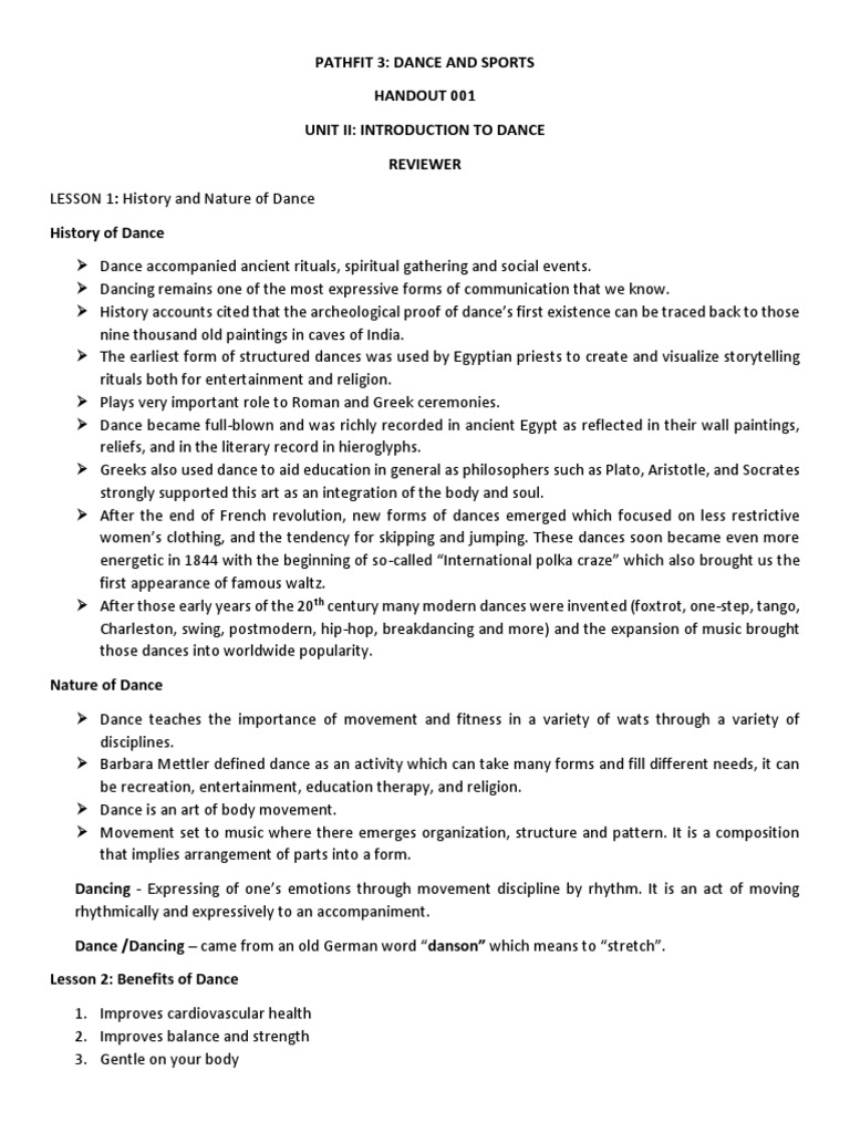 Pathfit3 Reviewer | PDF | Hip Hop Music | Dances