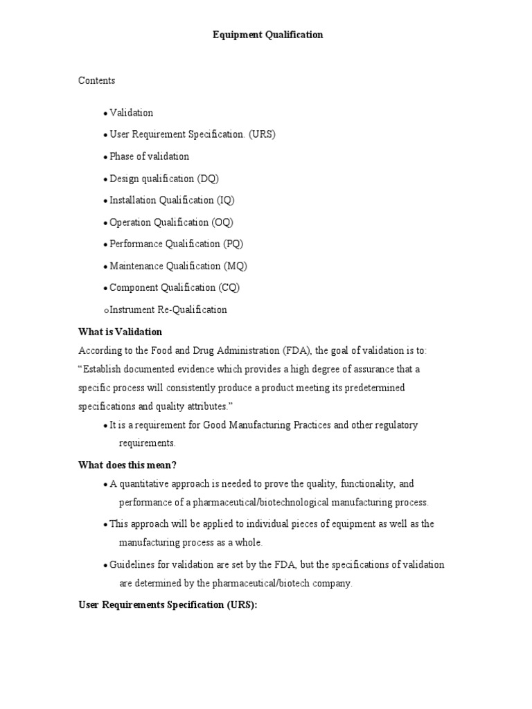 Equipment Qualification | PDF | Verification And Validation | Computing