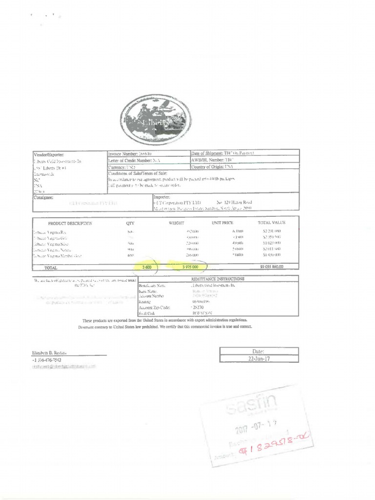 Import Invoice Summary | PDF