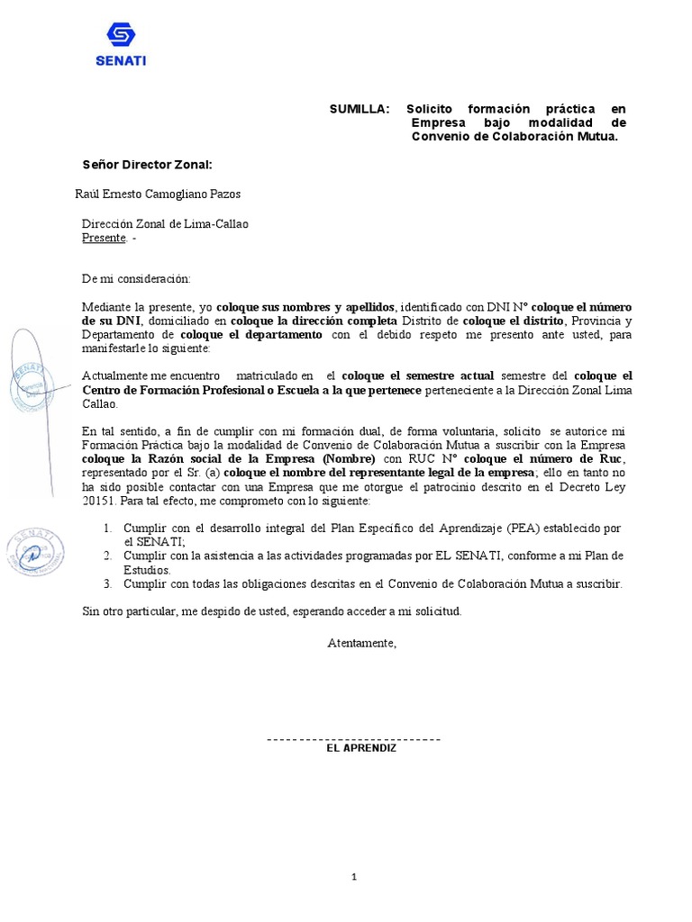 Convenio De Colaboracion Mutua Senati Empresa Pdf Arbitraje