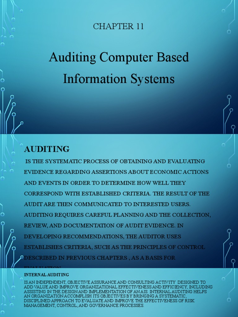 Chapter 11 Auditing Computer Based Information Systems Pdf Audit Financial Audit