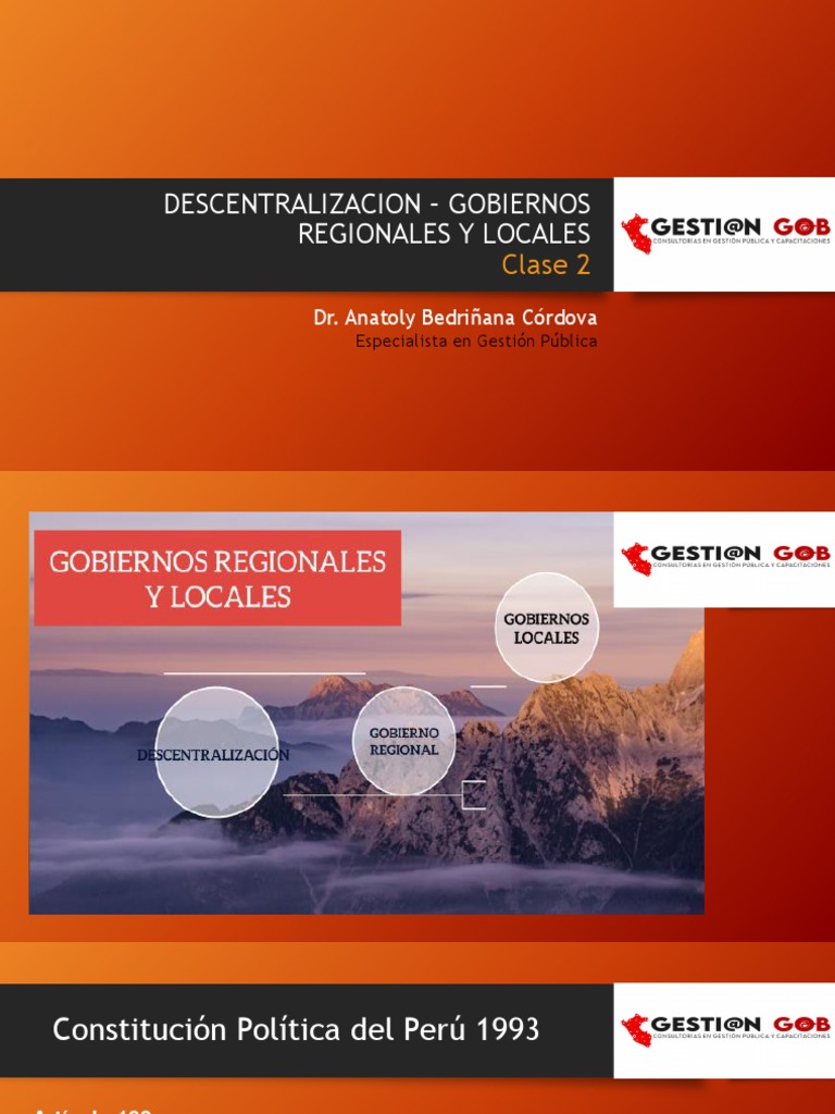 Clase 2 - Descentralización - Gobierno Regional y Local | Descargar ...