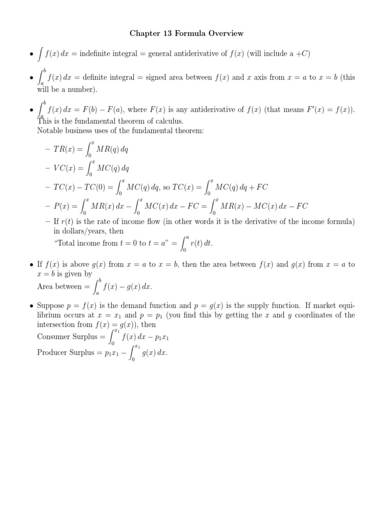 Fundamental Theorem of Calculus Explained | PDF