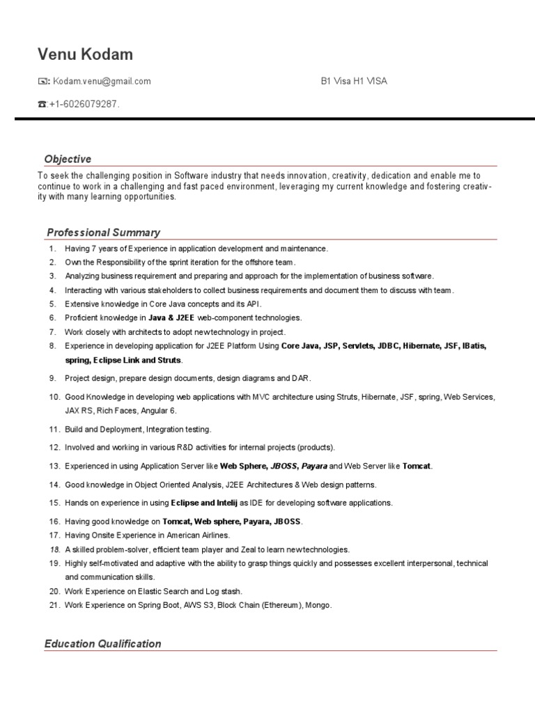 Dice Resume CV Venu Kodam | PDF | Java (Programming Language) | Eclipse ...