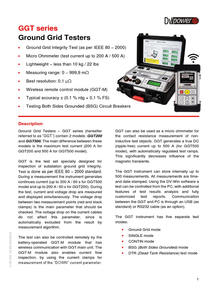 GGT Series Ground Grid Testers Overview | PDF | Electrical Substation ...