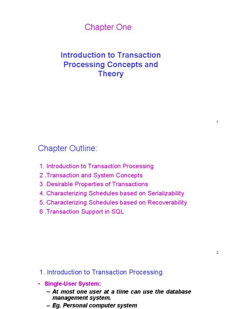 0 Chapter 1 Transaction Management Pdf Database Transaction Synchronization