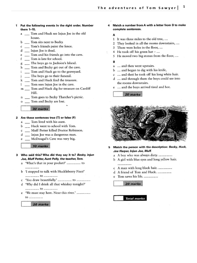 The Adventures of Tom Sawyer Activities | PDF