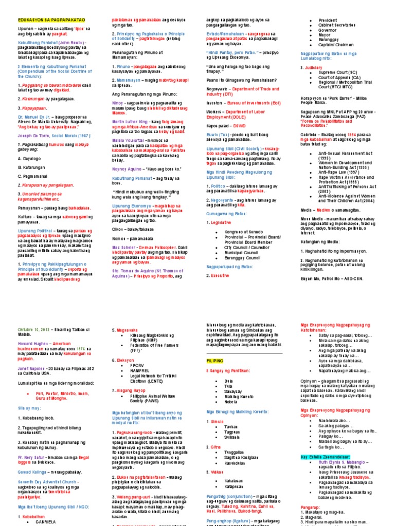 Q1 Grade 9-Reviewer | PDF