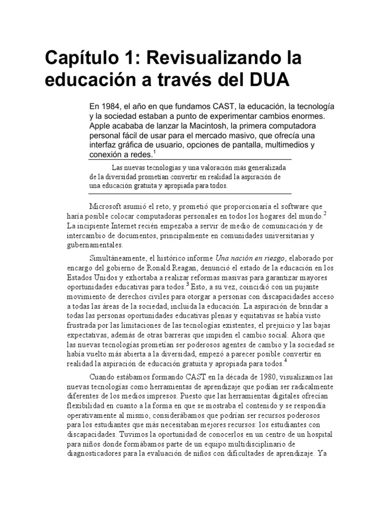 DUA Teórica y Práctica Re Direccionando La Educación A Través de DUA ...