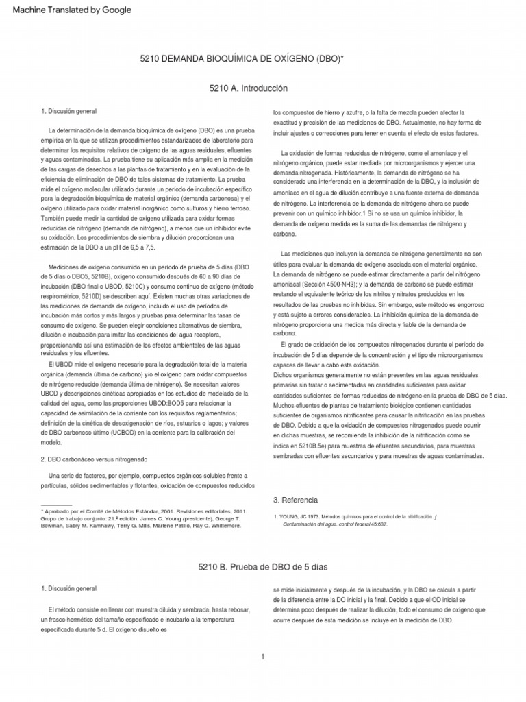 DBO (Es) | PDF | Aguas residuales | Agua