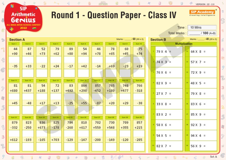AGC Question Paper Class 4.d9342dfe | PDF