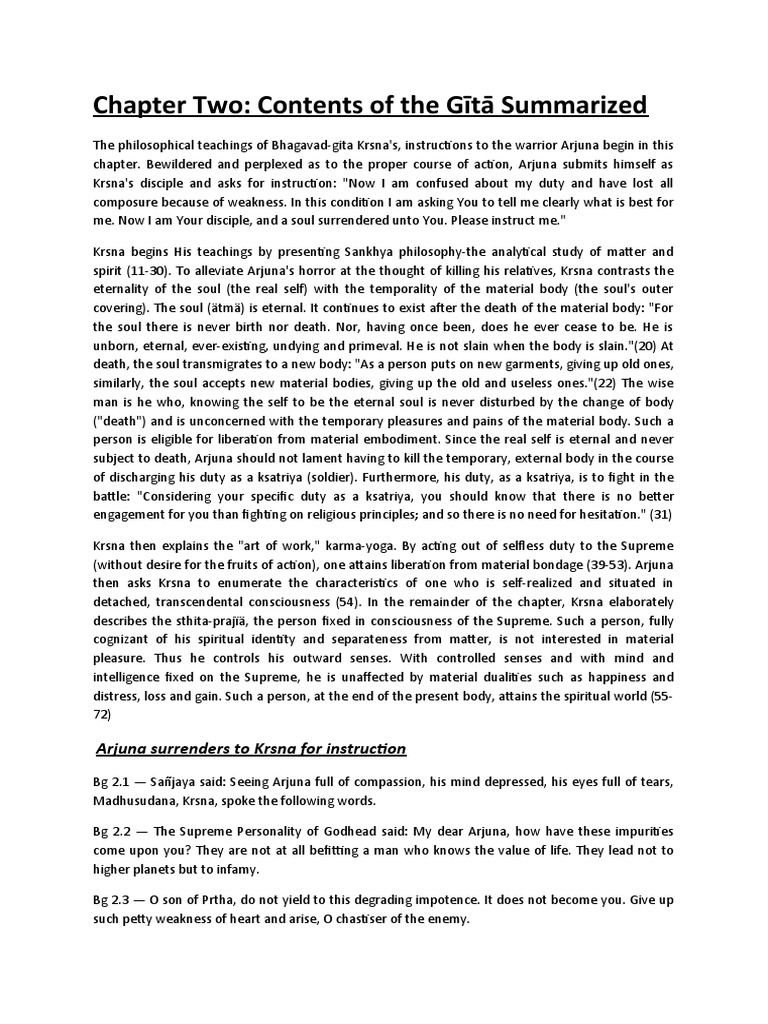 BG - Chapter 2 | PDF | Mind | Soul