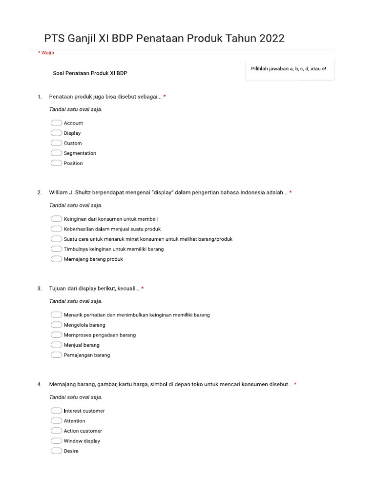 Penataan Produk XI BDP | PDF