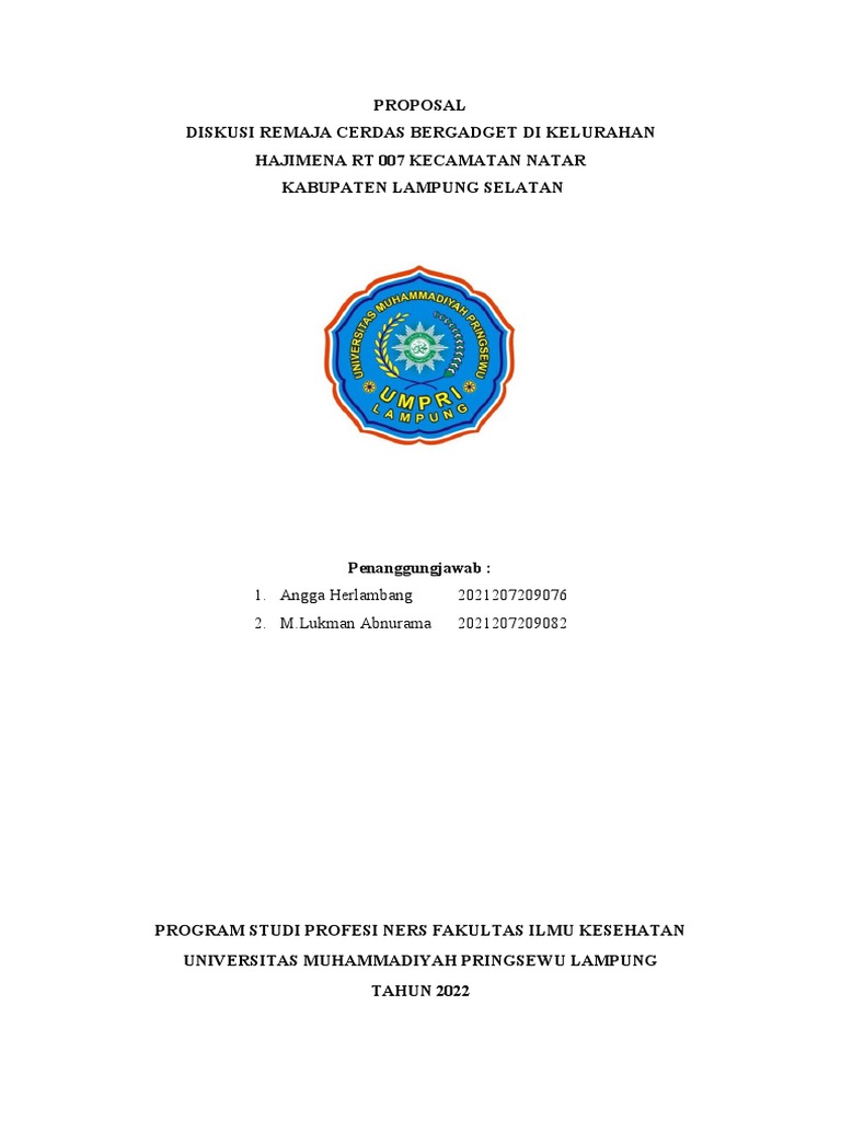 Proposal DISKUSI REMAJA CERDAS BERGADGET | PDF | Komputer