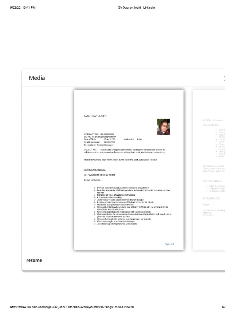 Gaurav Joshi Linkedin Pdf Business Economies 