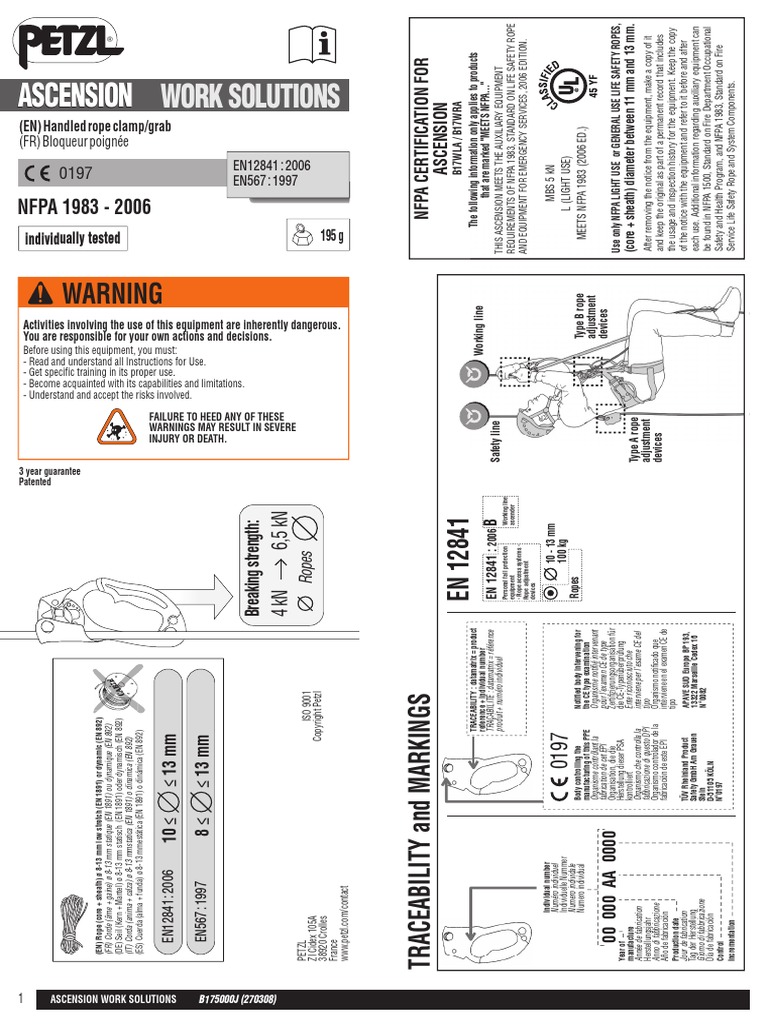 Ascension Petzl | PDF | Rope | Anchor