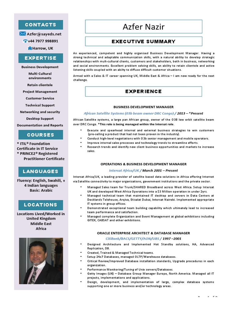 Azfer Nazir CV Resume BDM - 2 | PDF | Databases | Relational Database