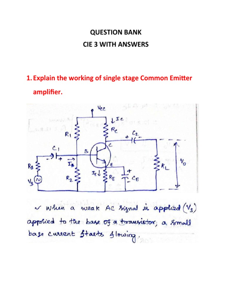 Basic Electronics Question Bank CIE3 With Answers NHCE | PDF ...