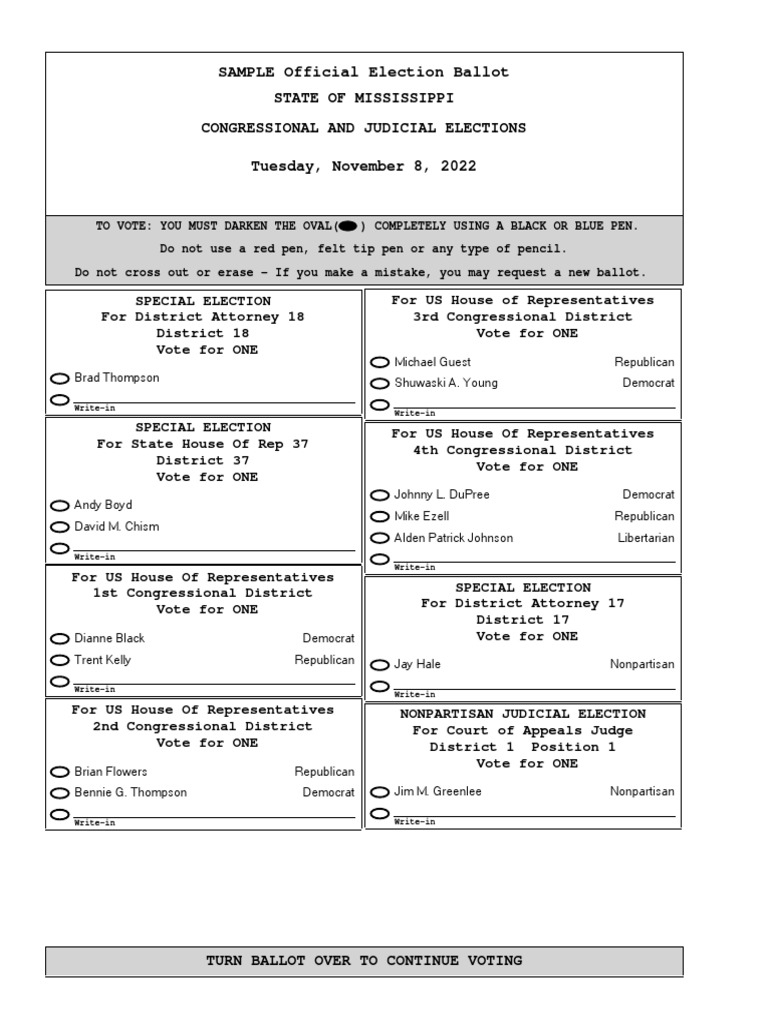2022 General Election Sample Ballot | PDF | Separation Of Powers | Elections