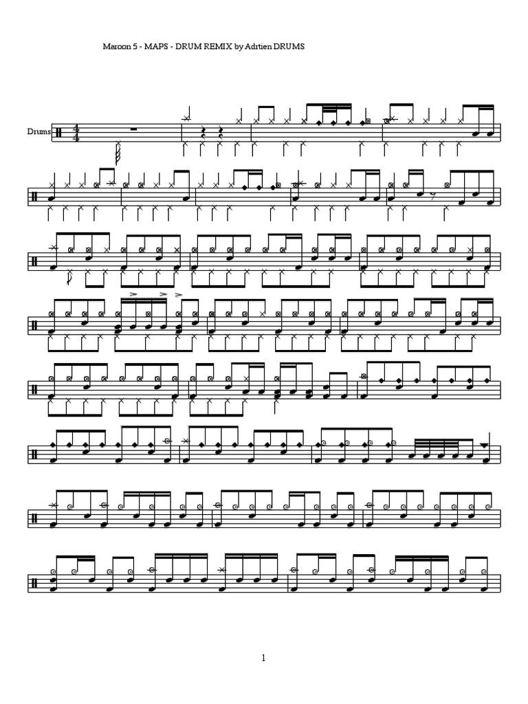 Drum Sheet Maroon 5 | PDF