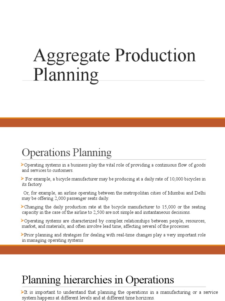 Aggregate Production Planning Pdf Inventory Linear Programming